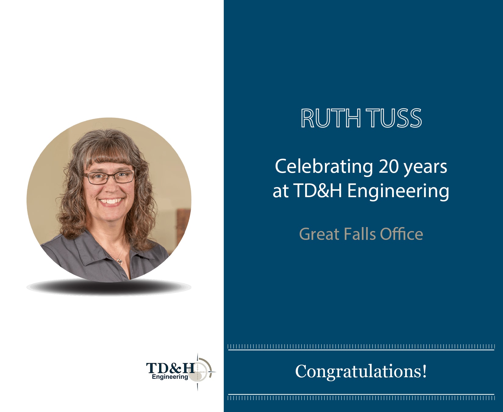 Congrats to Ruth Tuss for 20 years with TD&H Engineering! - TD&H ...